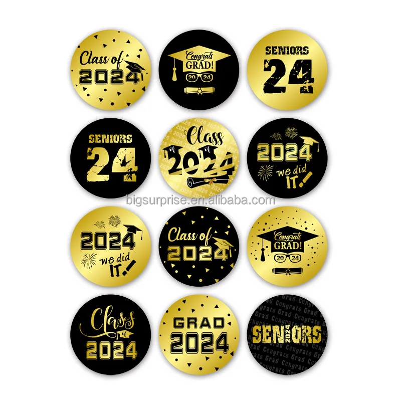 Graduation Circle Sticker Class Of 2024 Graduation Gift Tag Sticker ...