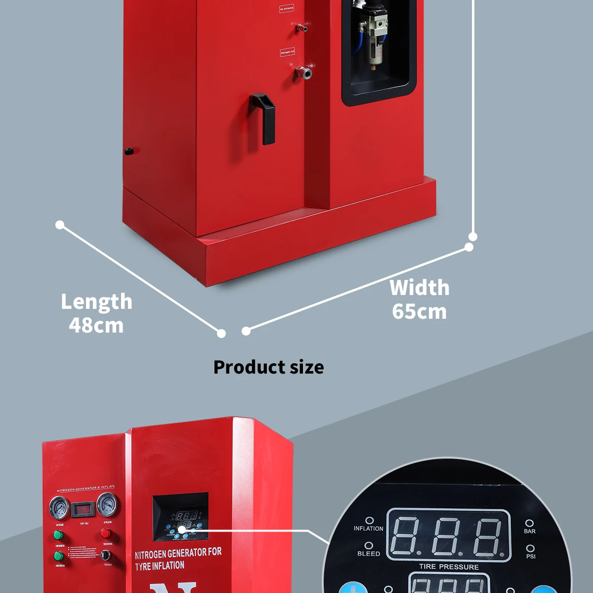 Hw-3000 Red Nitrogen Tyre Inflator Machine/fully Automatic High-pressure Nitrogen Tire Inflator ...