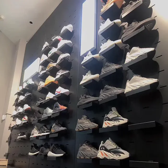 Commercial Metal Customized Multipurpose Wall Mount Shoes Display Rack ...