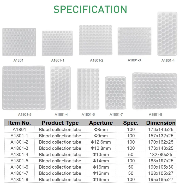 Vacuum Blood Collection Tube Tray Styrofoam Rack For 13mm Test Tube 100 ...