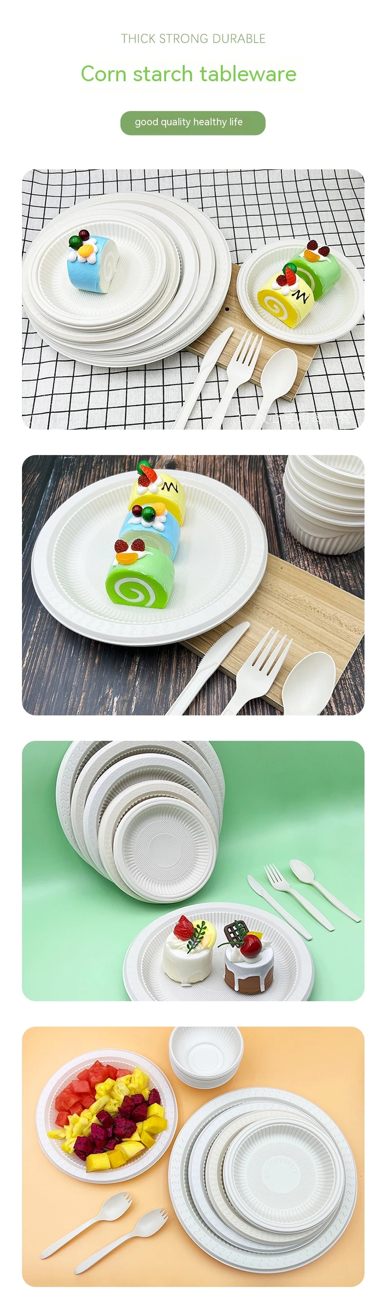 Food Grade Sugarcane Bagasse Disposable Plates Sugar Cane Bamboo Paper ...