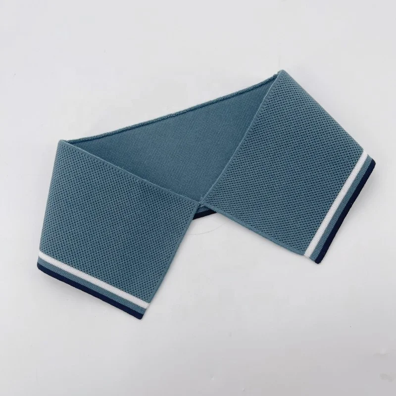 High Quality Flat Weave Jacquard Rib Cotton Collar Neckline Knitting ...