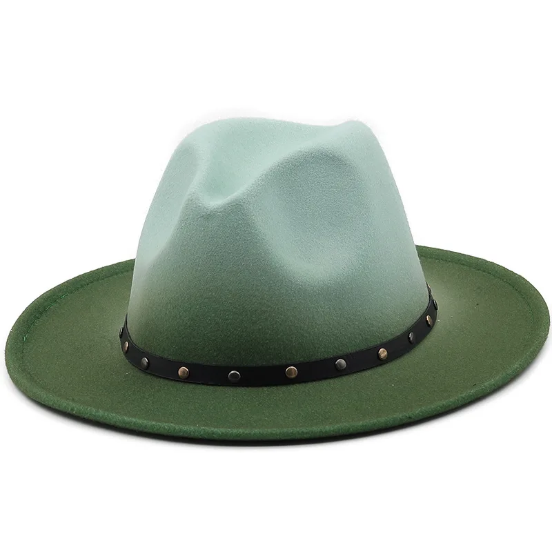 ZG English Style Men Hats Fedora Wide Brim Felt Women Summer Beach Jazz ...