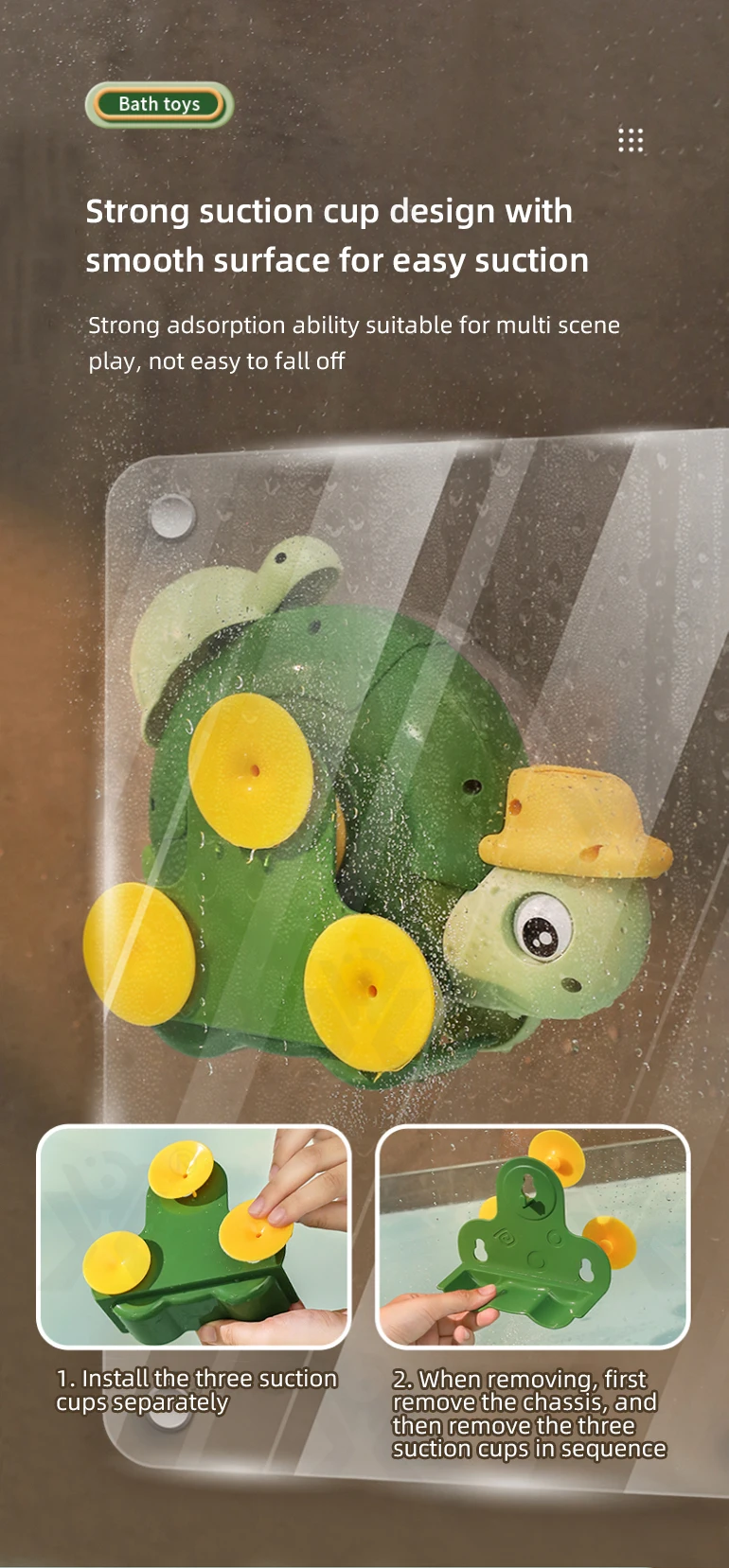 Chengji Baby Cartoon Turtle Bath Toy - Cute & Educational