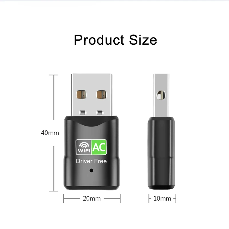 Mini AC600 USB Wifi Adapter - 600mbps Dual Band 2.4G & 5ghz