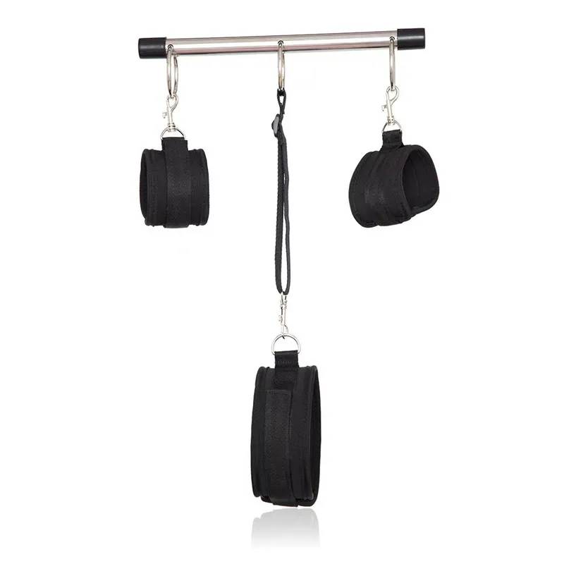 Steel Metal Bar Foot Bondage Furniture With Handcuffs Slave Game Restraints Kit Bdsm Ankle Cuffs