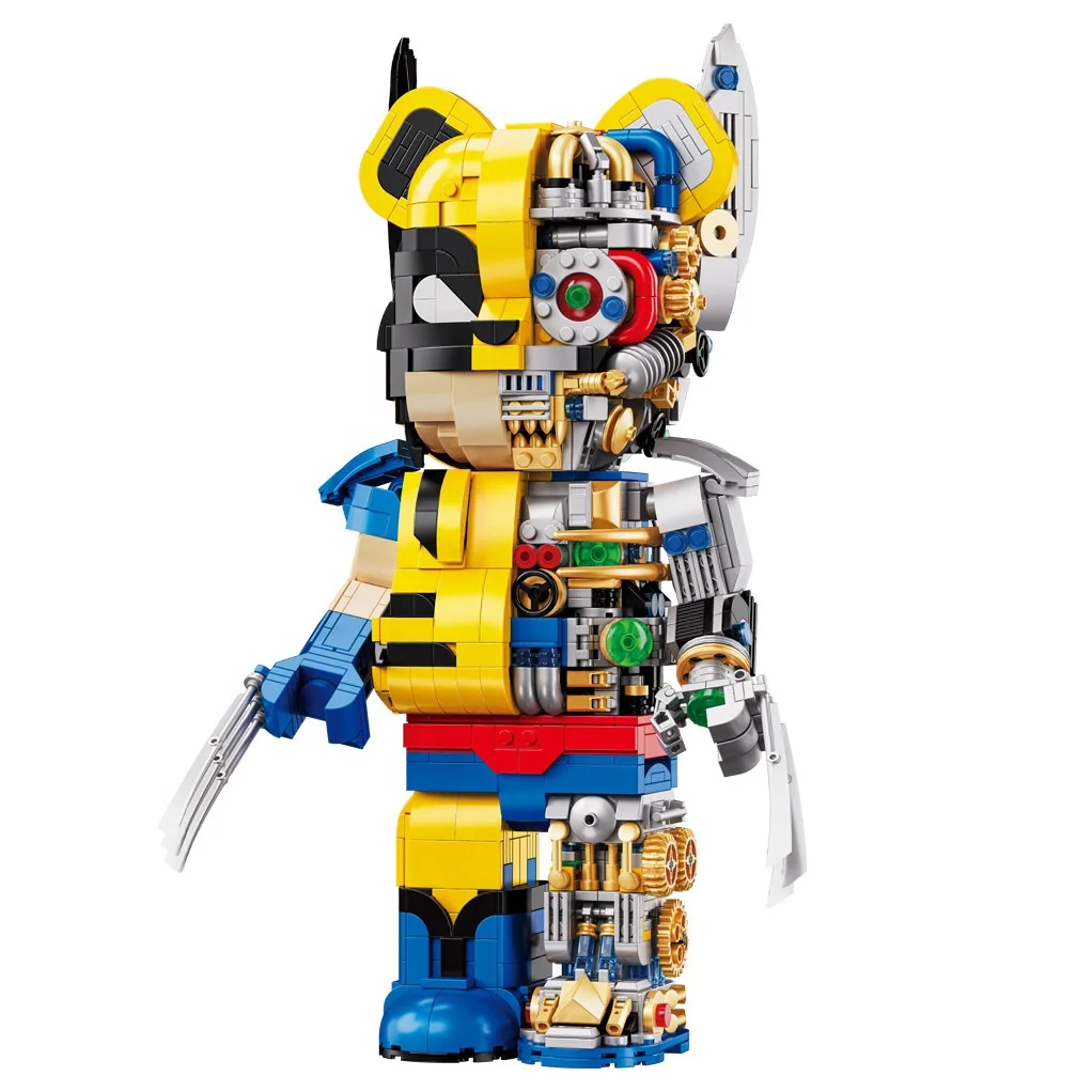 188013 MOC Creative 400% Mechanical 3D Half-Body Robot Violent Bear ...