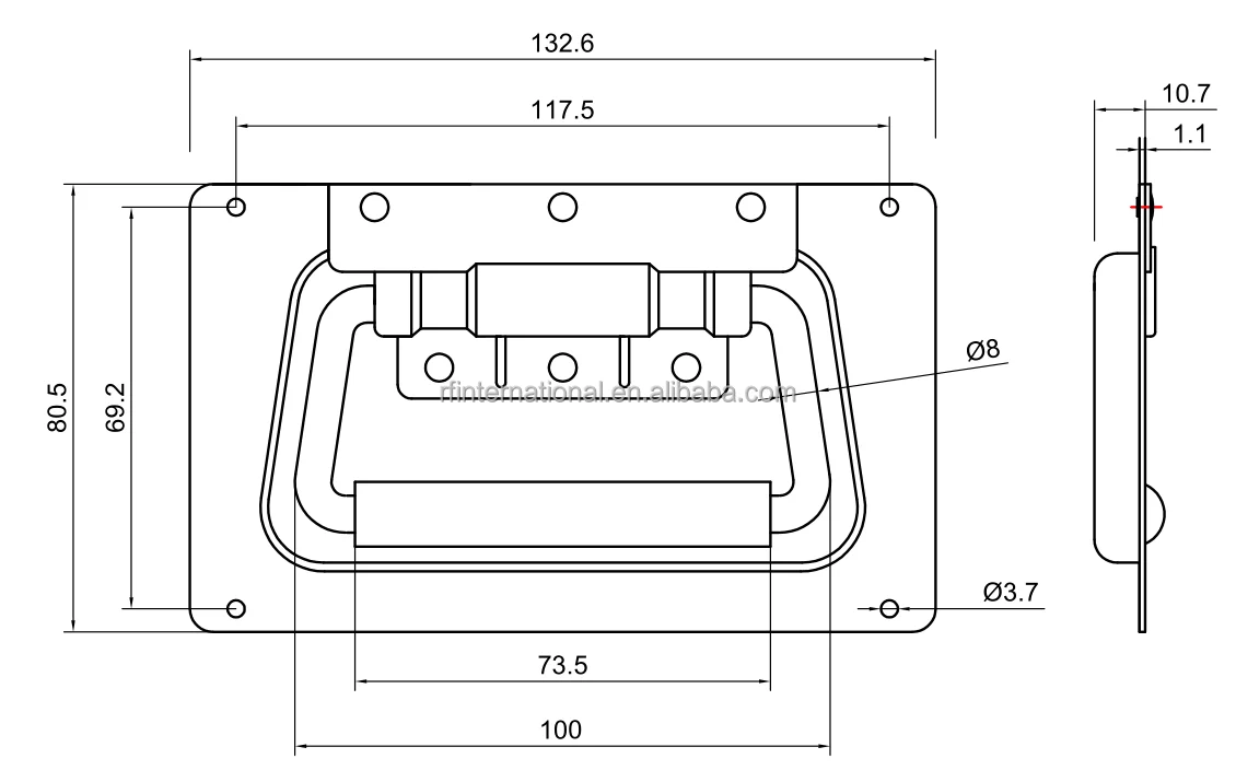 Concealed Spring Loaded Handle Recessed Flight Case Handle - Buy Spring ...