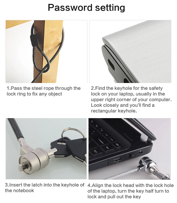 Laptop Security Combination Lock Cable For Computer Notebook Xmm-2003 ...