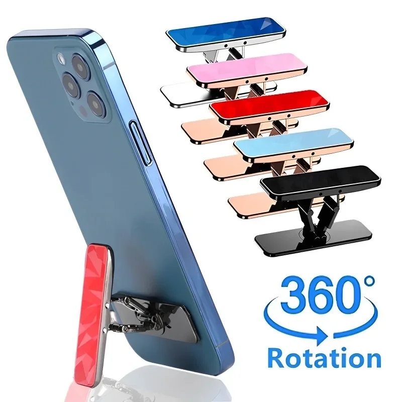 Luxury Mini Phone Holder 360 Rotating Invisible Metal Folding Mobile ...