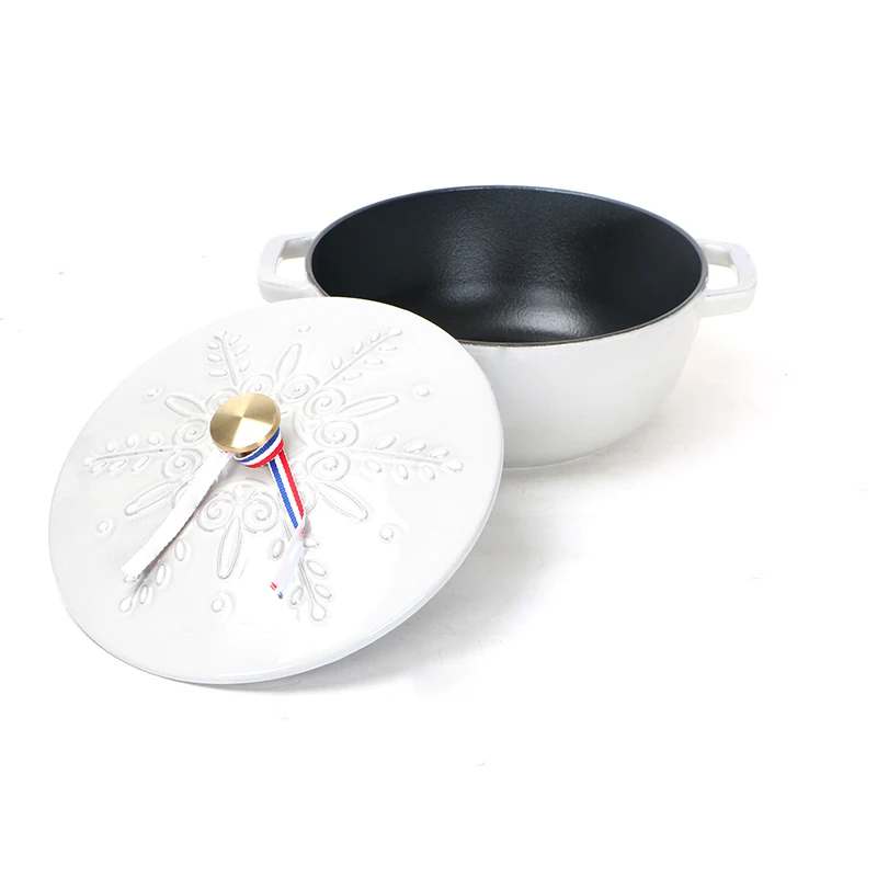 Cast Iron Enamel Cookware Pot 24cm Stew Soup Pot Rice Cooker Belly Pot ...