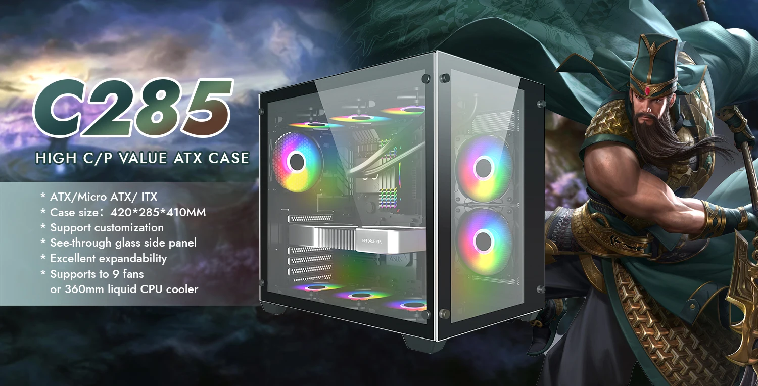 C285 EATX Cases - Stylish & Durable Gaming Computer Cabinets