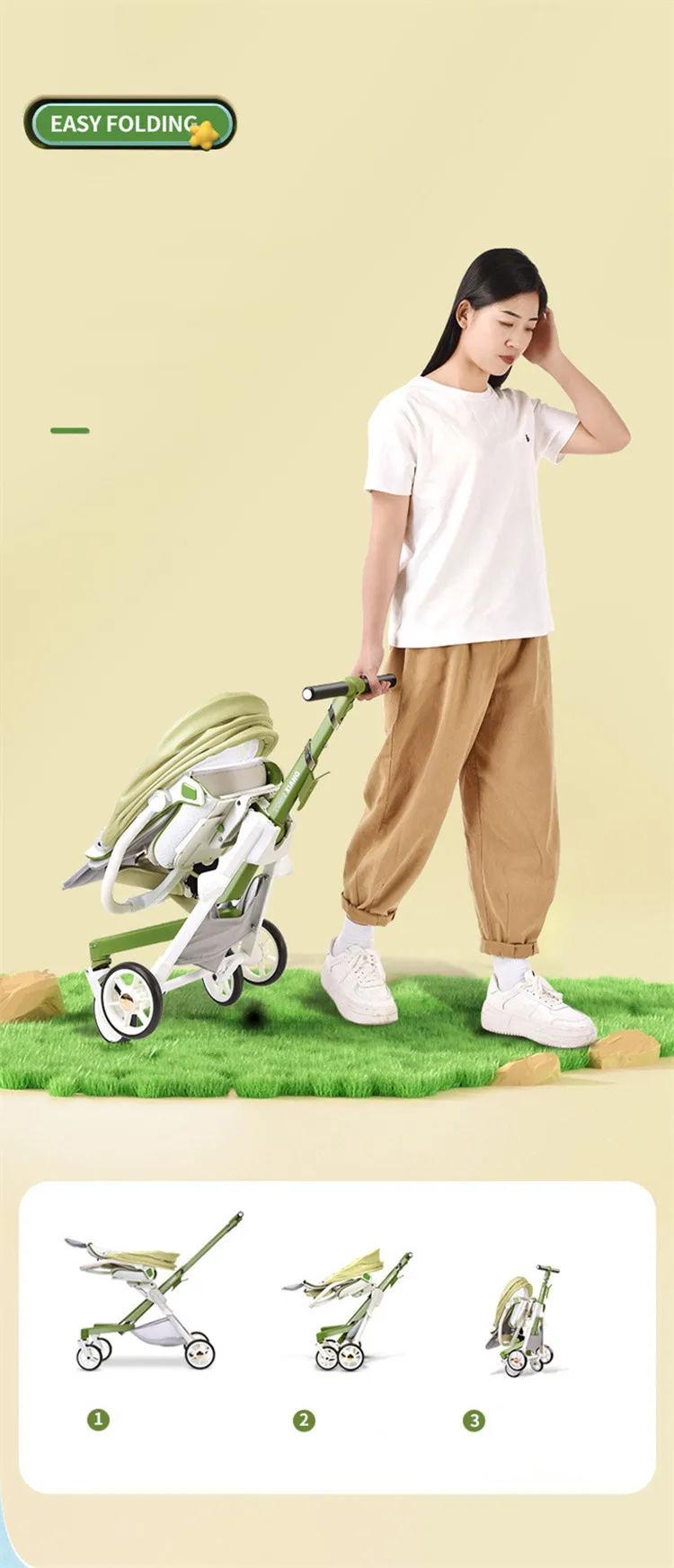 Baby Trolley Can Be Turned And The Trolley Can Be Adjusted/four-wheel ...