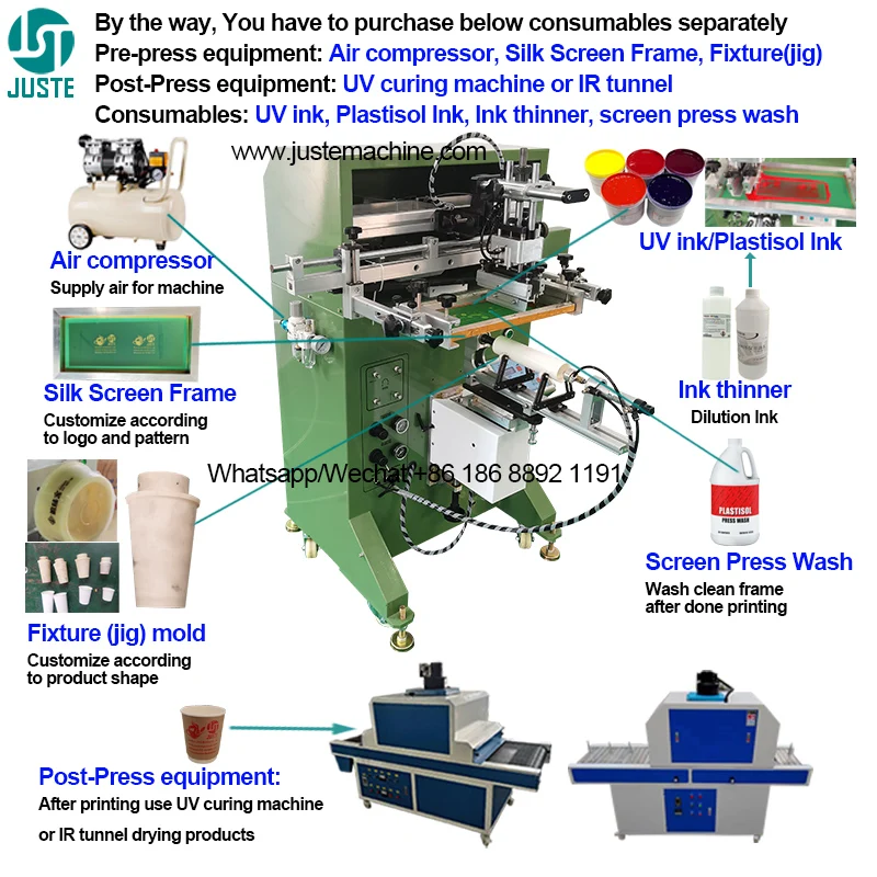 Glass Bottle Silk Screen Printer Cup Screen Printing Machine For Round ...