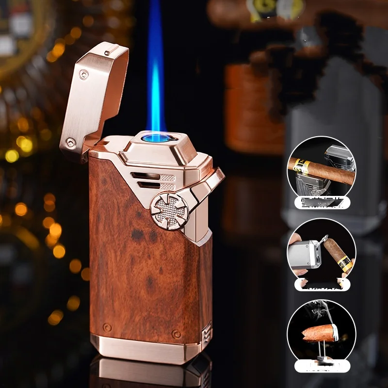 High Quality Metal Cigar Lighter with 5-1 Blue Flame Custom Logo Torch ...