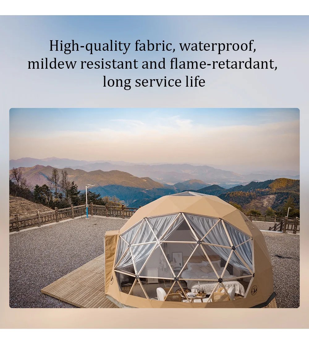 Wholesale 6x6m Wooden Frame Glamping Tent Geodesic Dome Tent Wedding ...