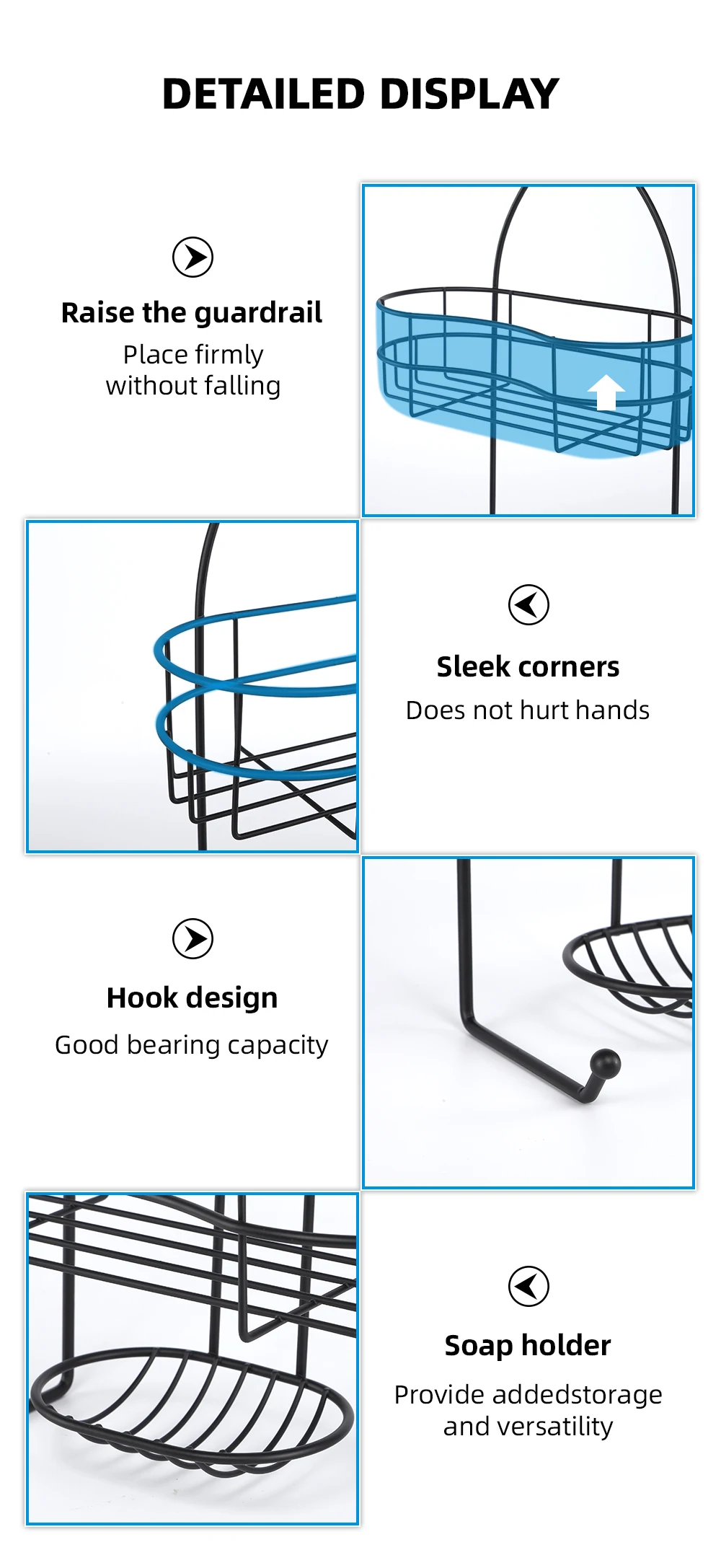 Factory Supplier Custom Design Hanging Stainless Steel Black Wire 3 ...