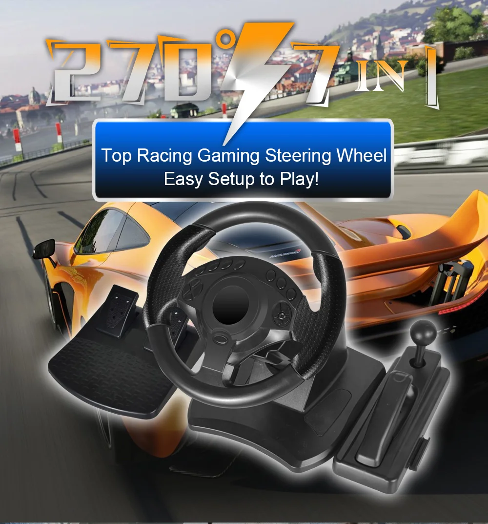 C-star Gaming Racing Wheel - Adjustable Sensitivity & Ergonomics