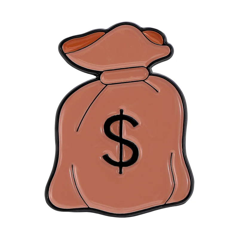 Trendy Cash Bill Dollar Sign Lapel Pins Enamel Money Brooch - Buy Money ...