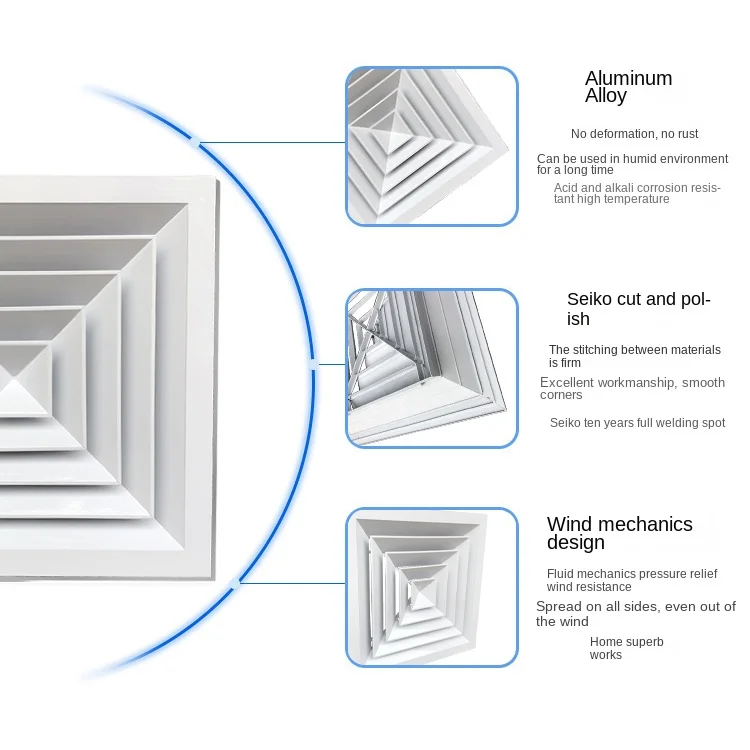 Square Air Diffuser - Efficient Ventilation Solutions