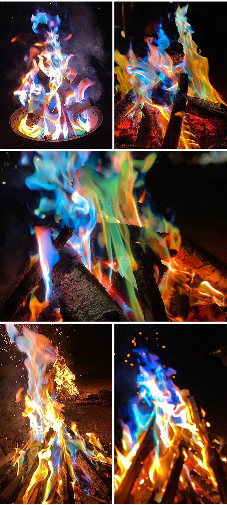 Dfb-01 New Blocky Colored Flames,Colorful Flame For Party,Mystical Fire ...