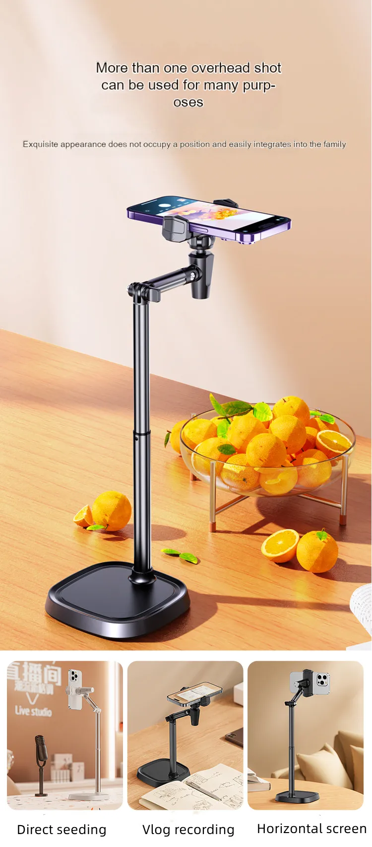 Versatile Selfie Vlog Phone Holder - Adjustable & Portable