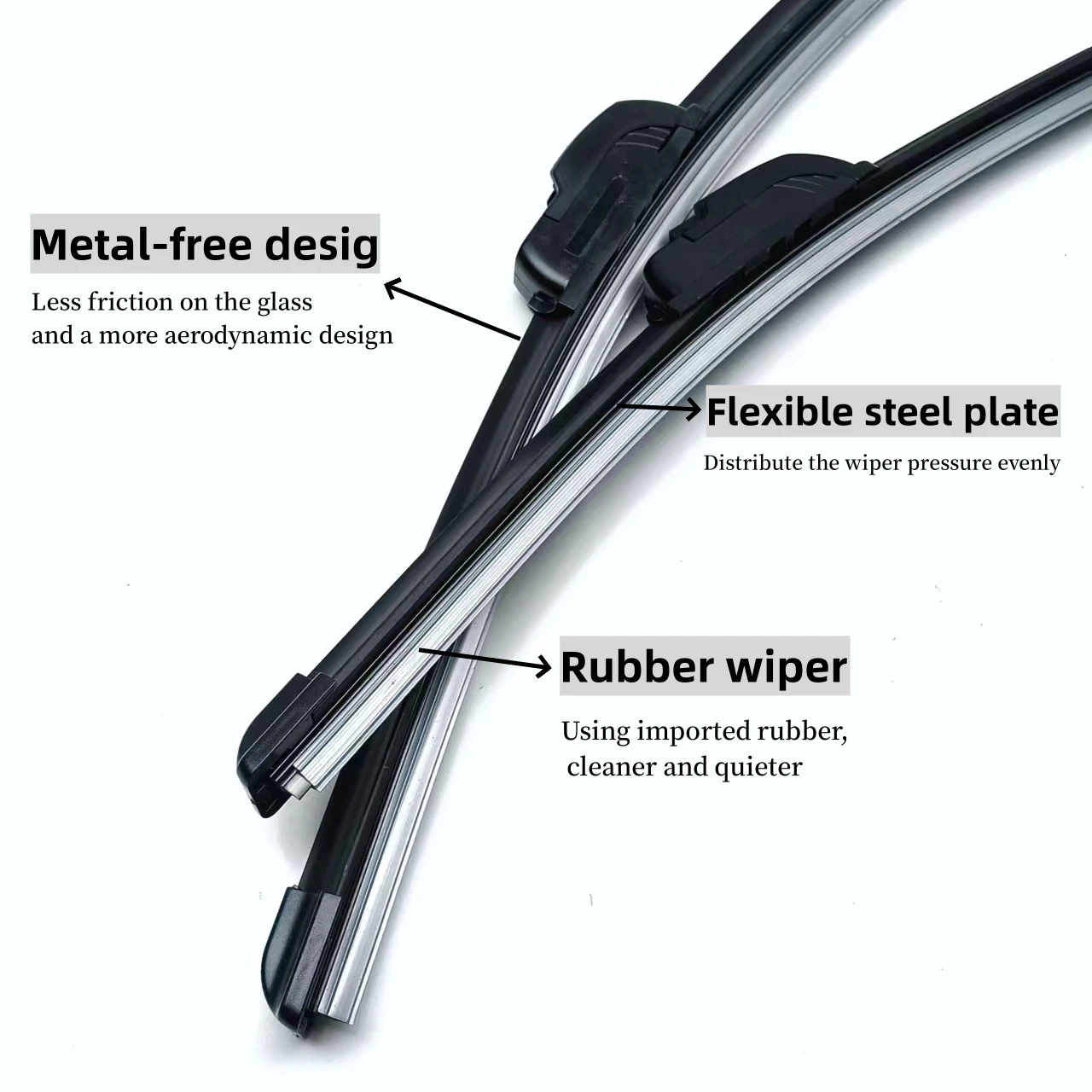 Car Windshield Frameless Wiper Blades - Universal Fit