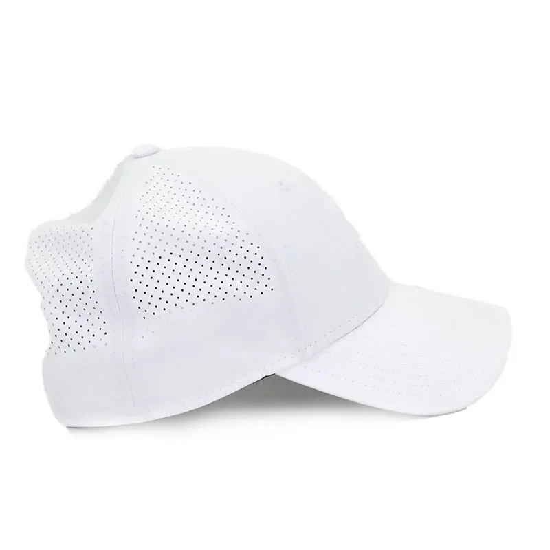 Custom Embroidery Logo Hats 6 Panel Breathable Laser Hole Perforated ...