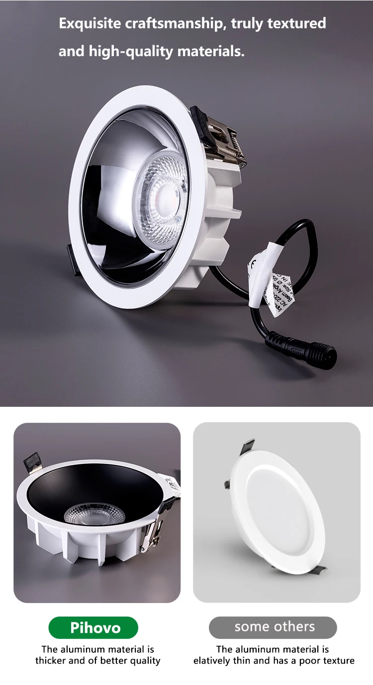 Modern Design White Color Recessed Led Indoor Lighting Housing 7w 15w ...