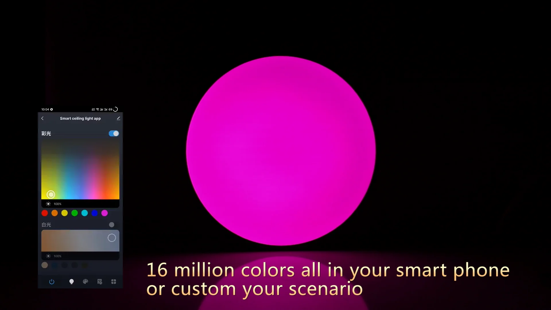 Bedroom Lighting Semi Panel Indoor Home Lamp Flush Mounted Round Smart ...