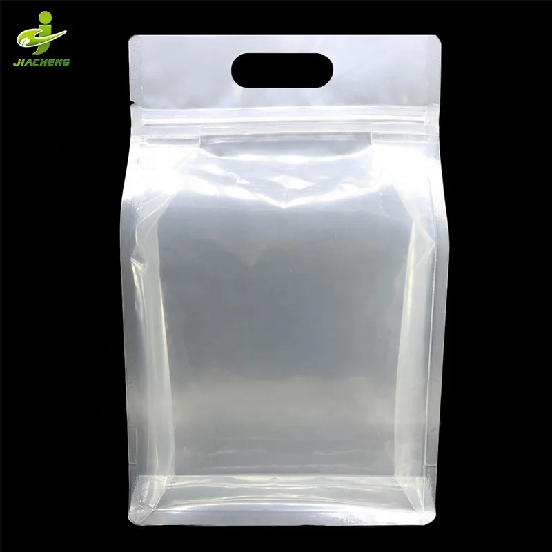 Custom Transparent Plastic Poly Rice Stand Up Pouch Clear Frosted Wide ...
