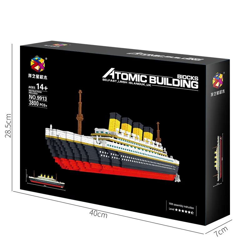 Mini Titanic Ship Model Assemble Puzzle Boats Bricks Kits Moc Building ...