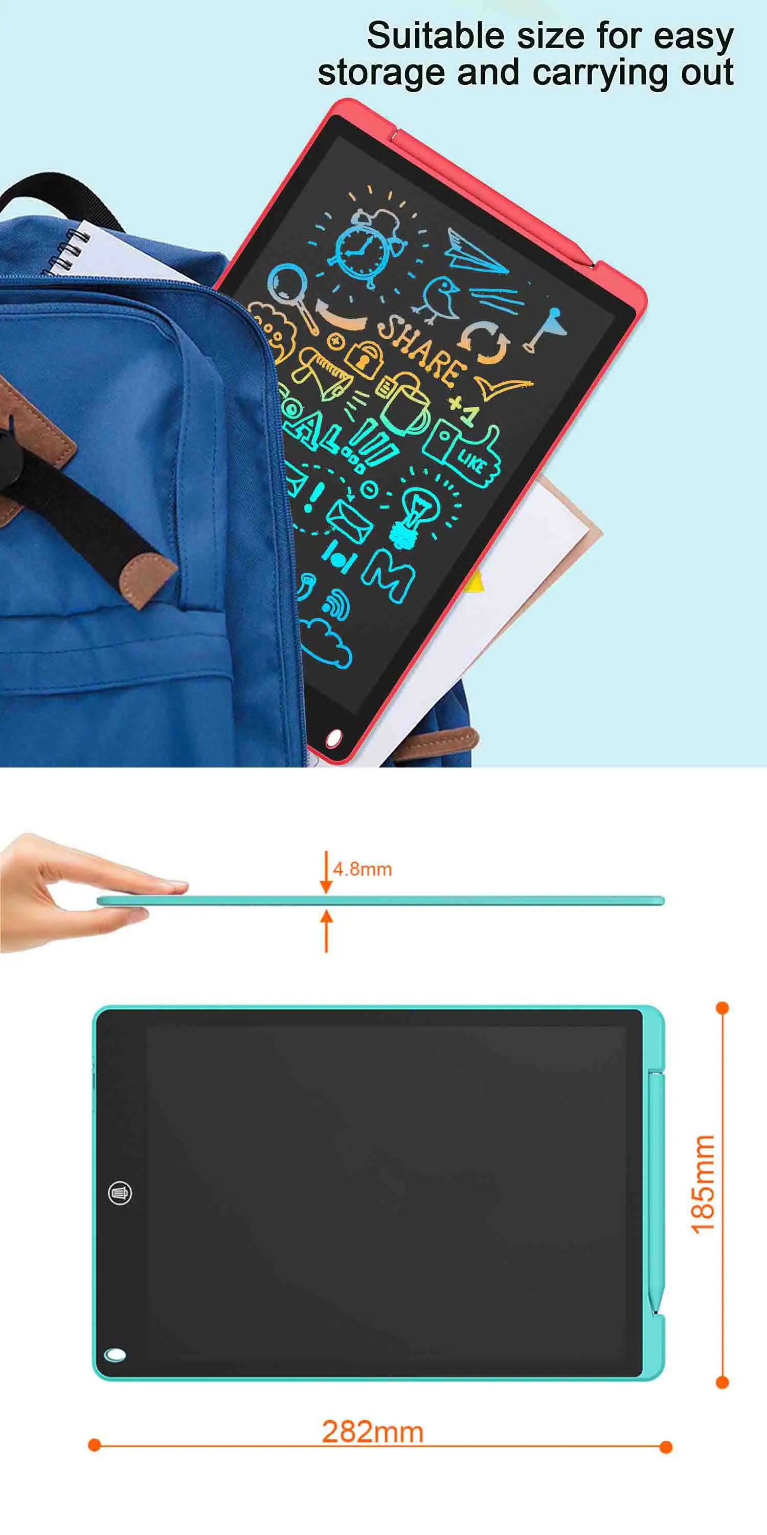 Best Quality Multi Color LCD Writing Tablet - 12 Inch Pad