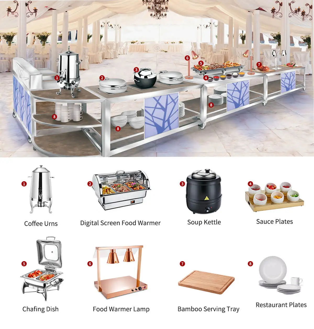 Hotel Restaurant Wedding Gold Buffet Party Food Display