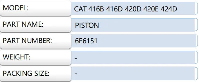 适用于卡特彼勒416B 416C 416D 420D 420E 424D的挖掘机6E6151活塞| Alibaba.com