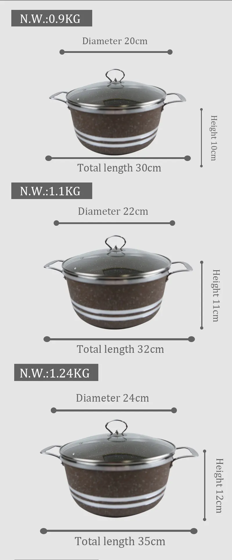 Wholesale 10pcs Aluminum Pot Cookware Set - Durable & Versatile