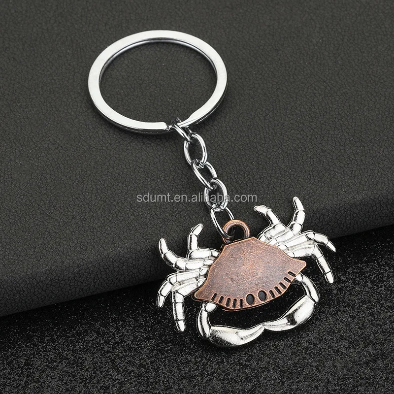 Promotional Crab Key Chain Cute 3D Metal Animals Keychain Charms ...