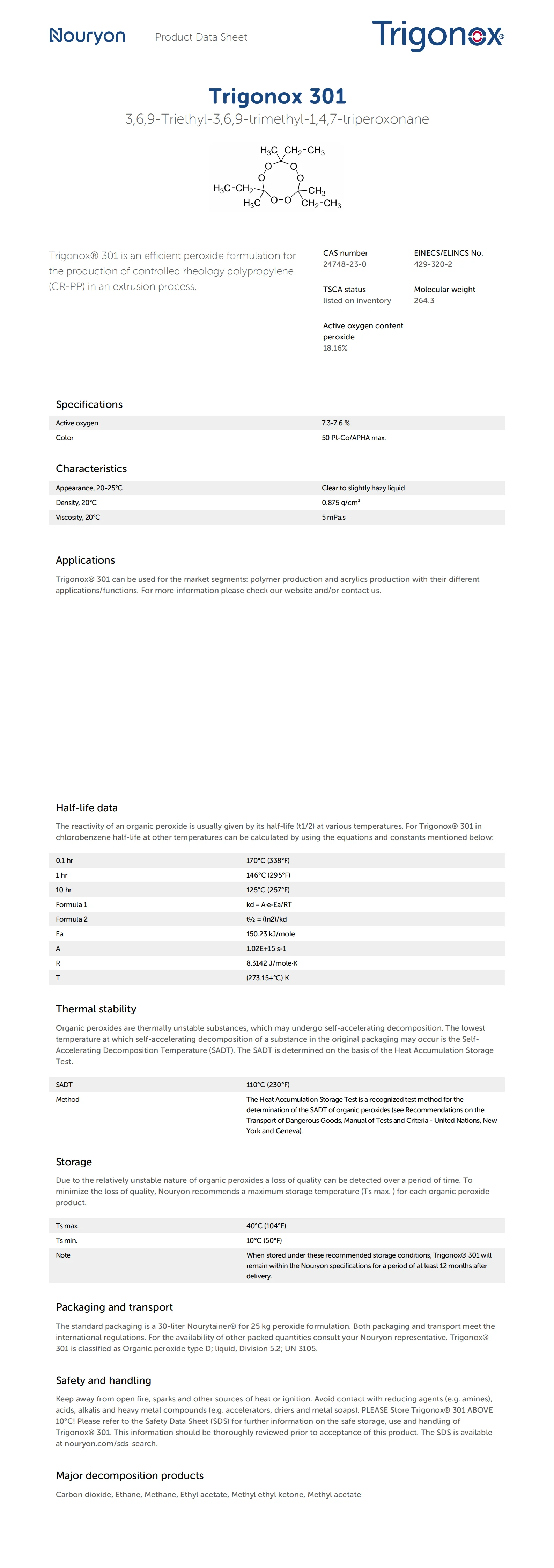 Nouryon Trigonox 301 Efficient Peroxide Formulation for Controlled ...