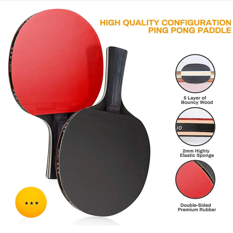 Customized Portable Table Tennis Racket Set 2 Racket 3 Ball ...