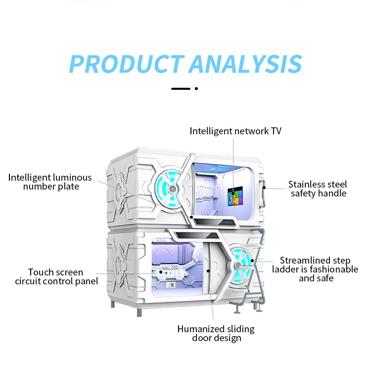 Modern Hotel Bed - Smart Capsule Pod for 3-5 Star Hotels