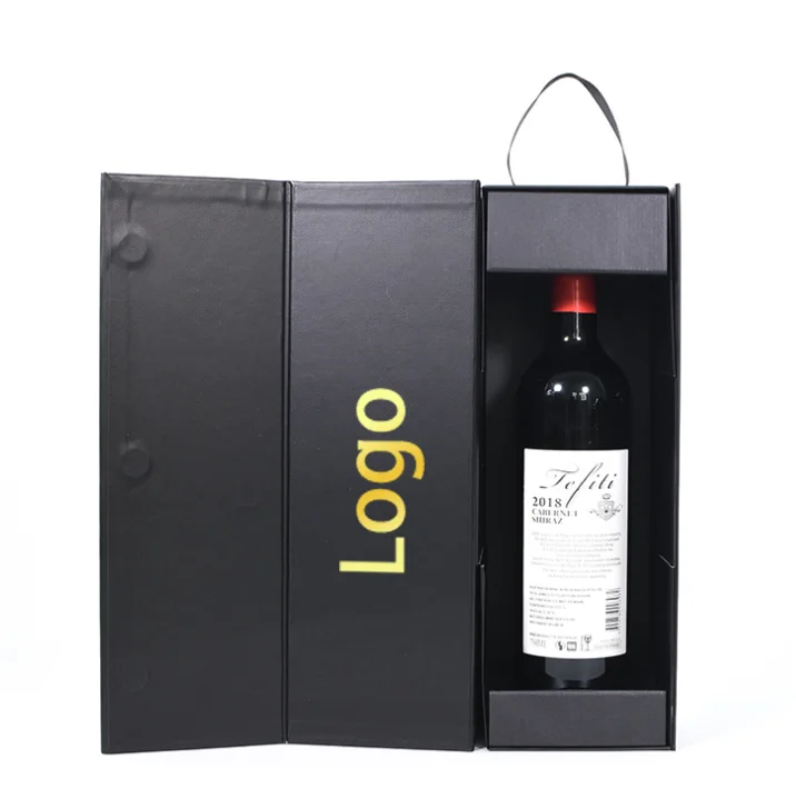 Luxury Paper Cardboard Single Wine Glass Magnetic Folding Wine Box ...