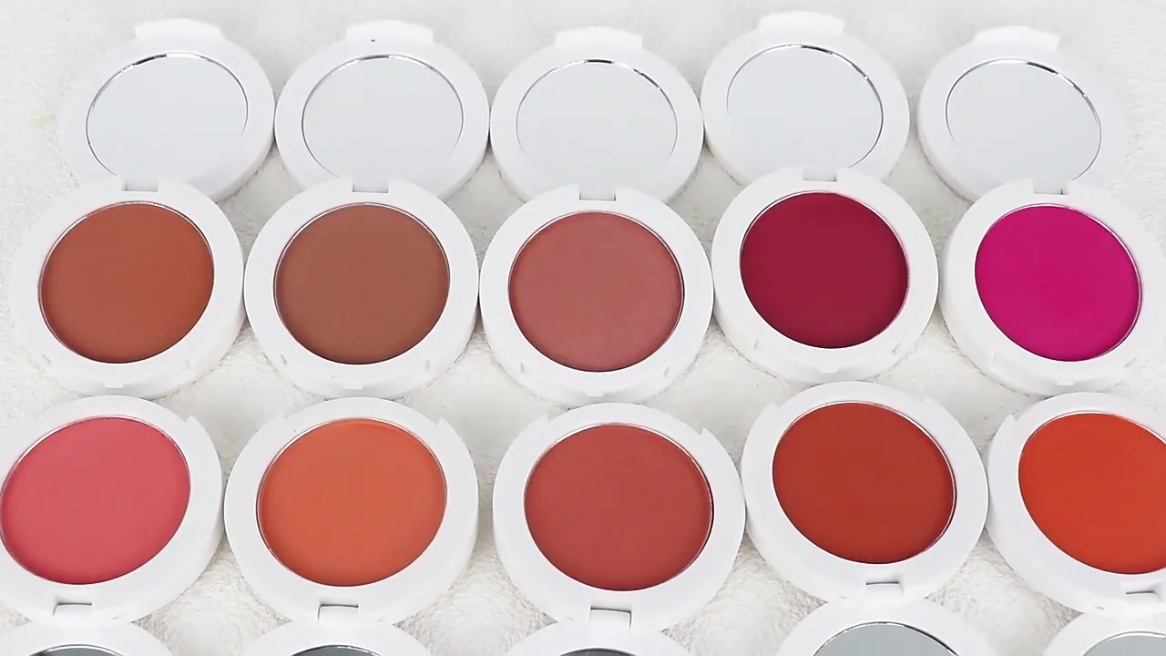12 Color Single White Blush Palette Compact On Case Blusher Private ...