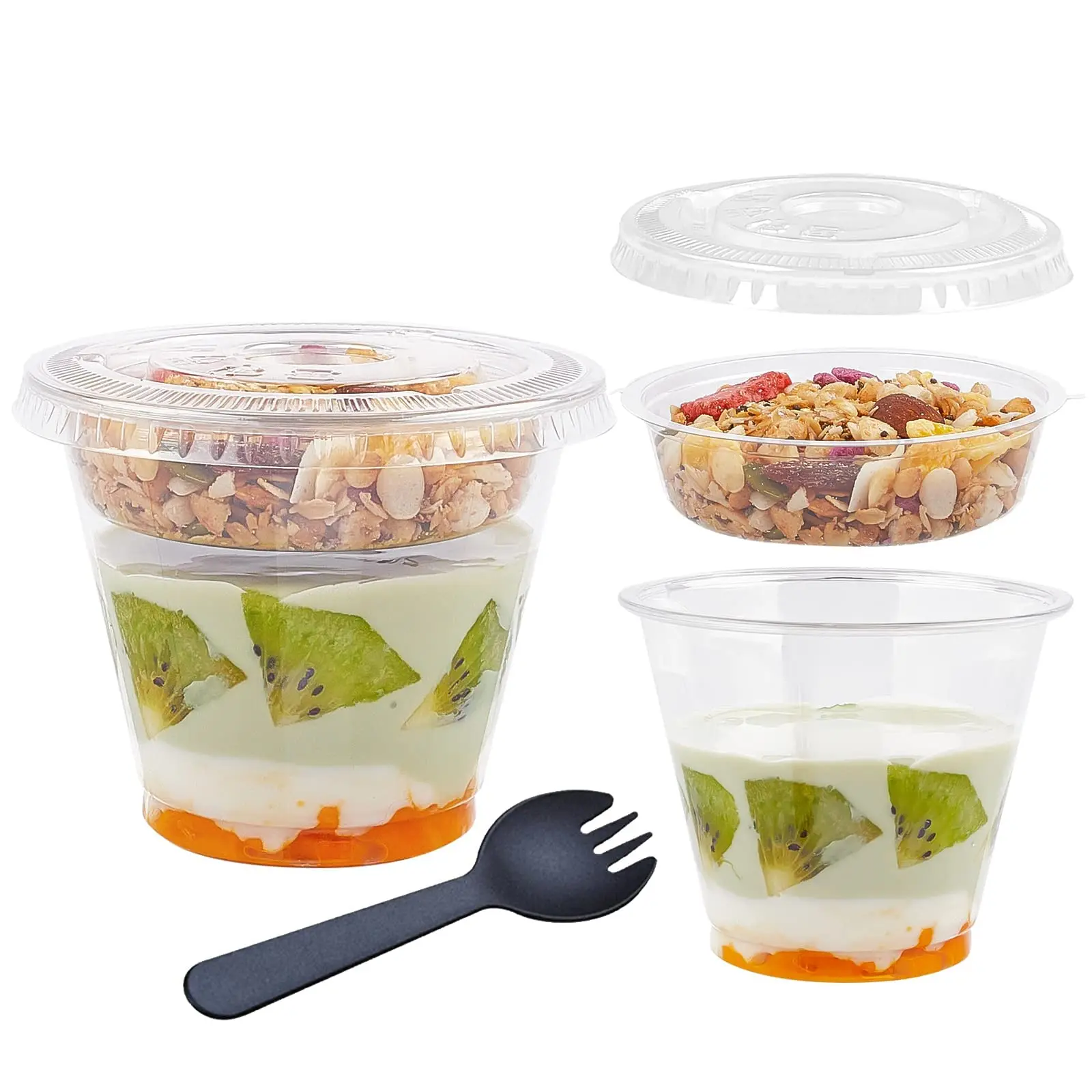 Wholesale Custom PET Clear Plastic Parfait Cups with Lids
