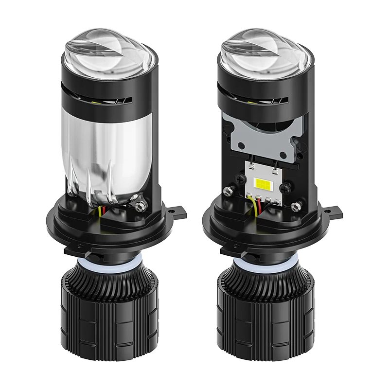 Super Bright 140W H4 Bi-Projector LED Car Lens Dual Laser Light Mini H4 ...