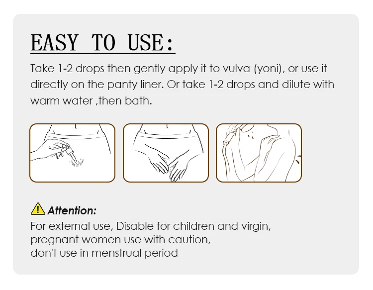 Wholesale Customized Yoni Oil Feminine Vagina Tightening Massage Detox Rose Essential Lubricate