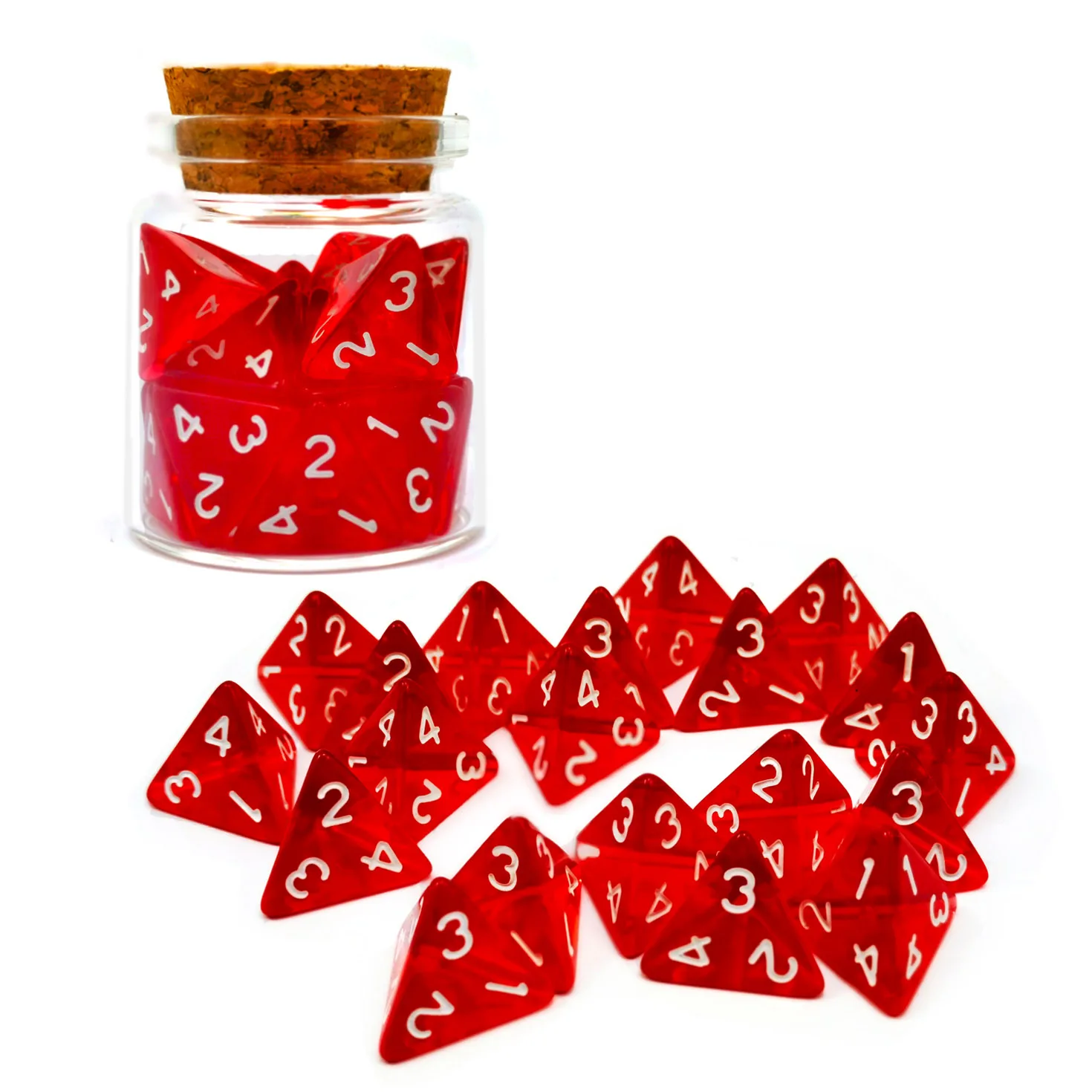 Bescon Transparent Red D4 Dice - Healing Potion Bottle