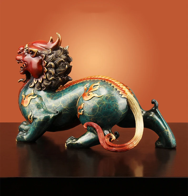 Luxury Metal Brass Sculpture Chinese Lucky Feng Shui Pixiu Statue ...