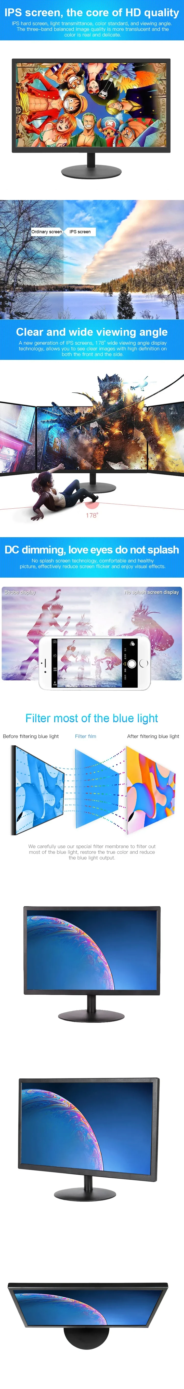 Frameless Office Slim Screen Monitor Led Pc 4k 32 Computer 24 Inch ...