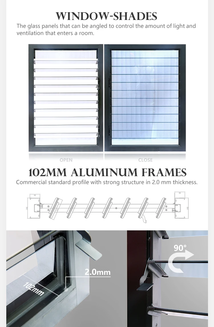 Aluminum Alloy Safety Shutter Window Louvers - HT102 Series