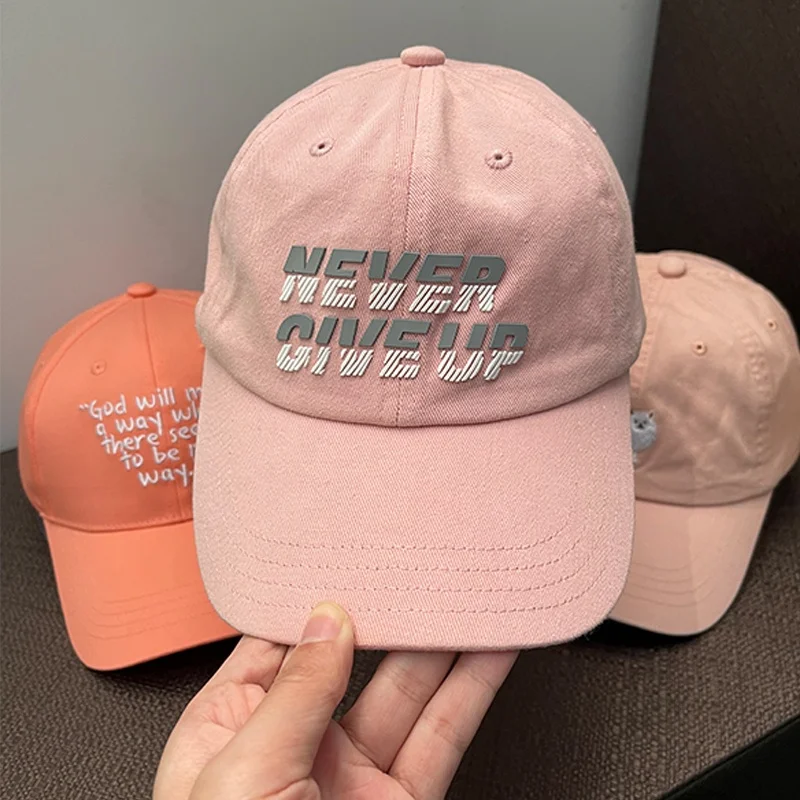 Hot Sale Outdoor Curved Brim Cotton Pink 6 Panel Rubber Pvc Logo ...